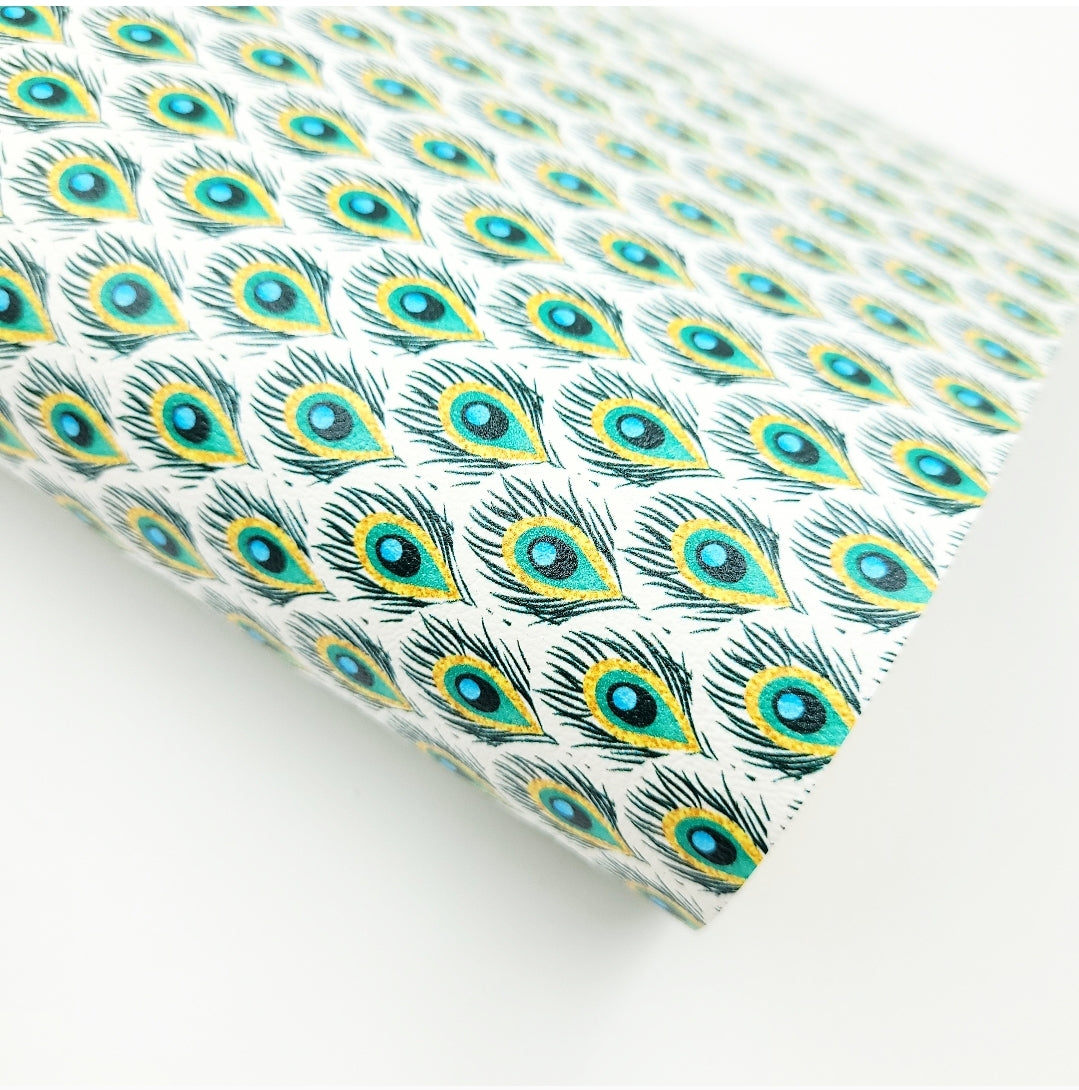 Peacock Feather Pattern Artisan Leatherette – Leatherette Lane